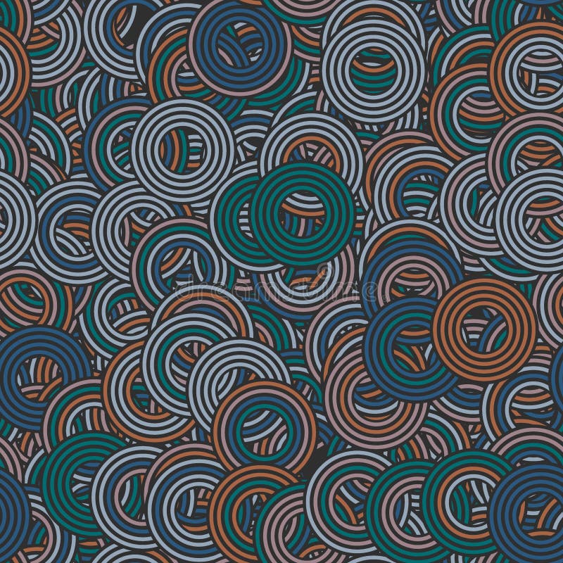 Seamless Concentric Circle in Retro Colors Surface Pattern Design for ...