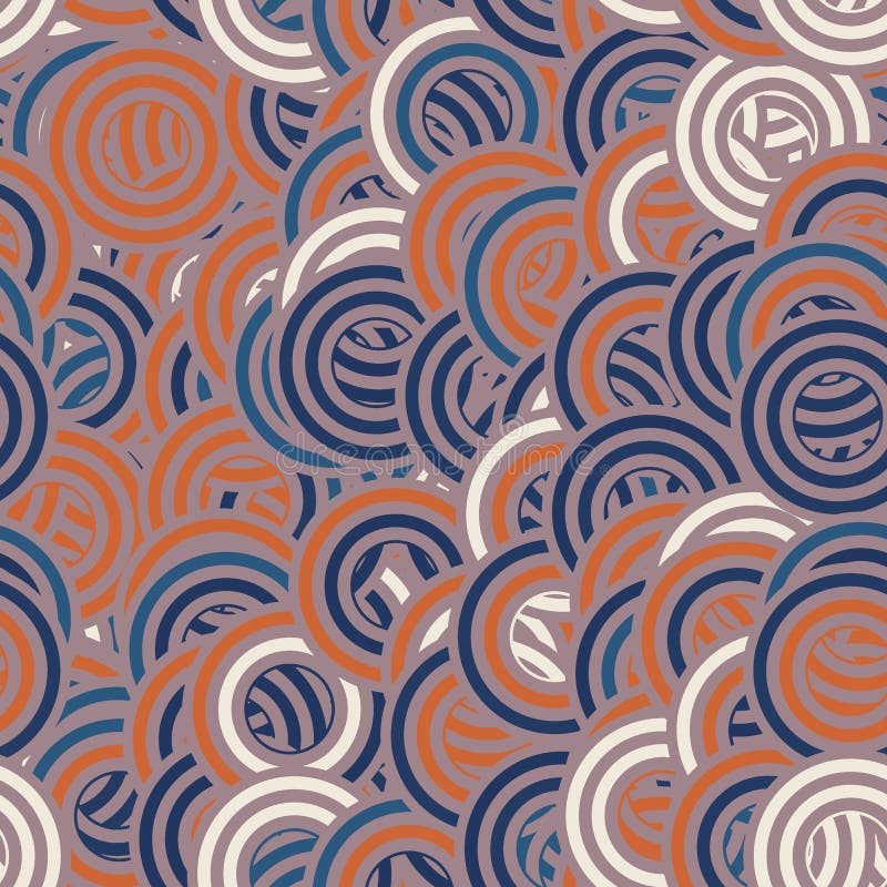Seamless Concentric Circle in Retro Colors Surface Pattern Design for ...