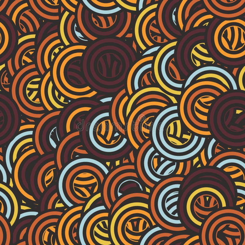 Seamless Concentric Circle in Retro Colors Surface Pattern Design for ...
