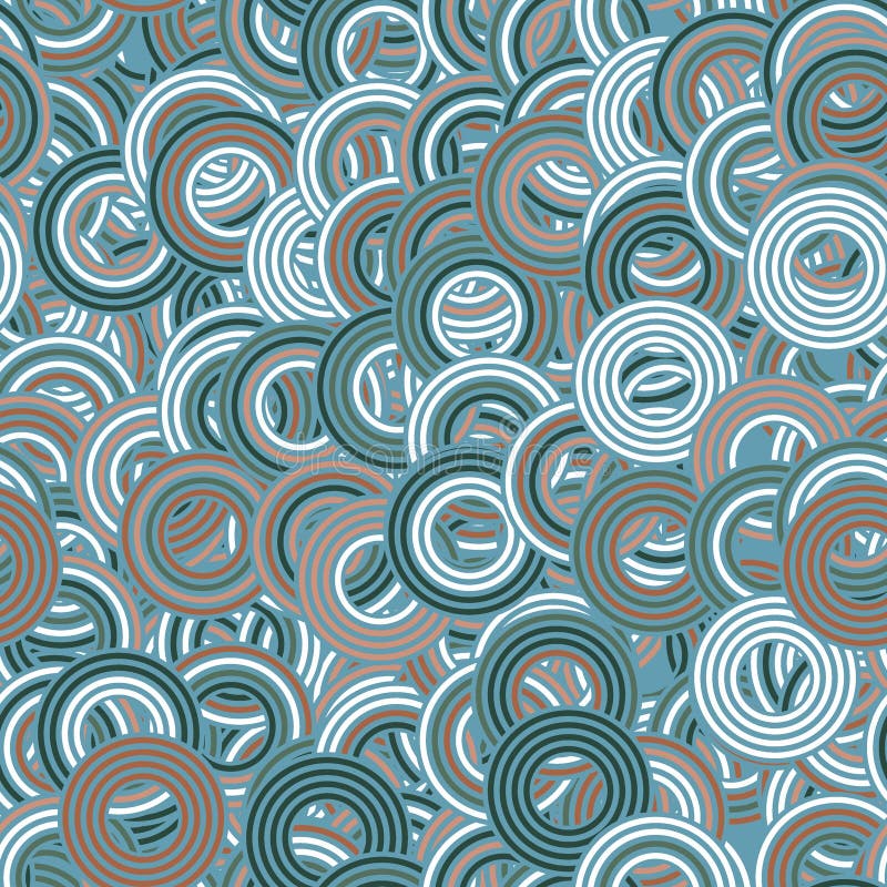 Seamless Concentric Circle in Retro Colors Surface Pattern Design for ...