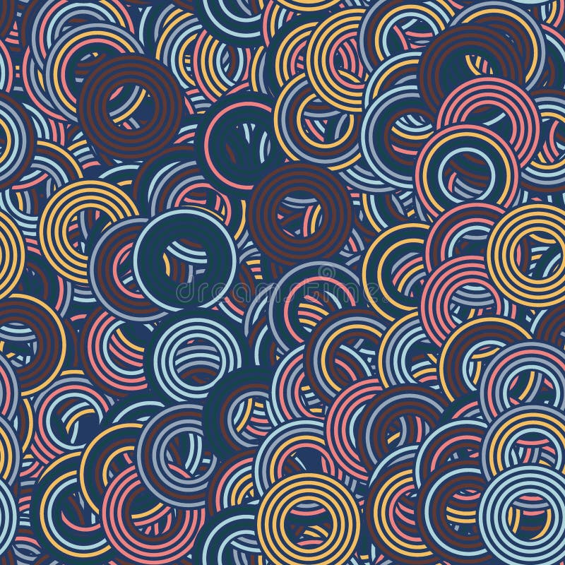 Seamless Concentric Circle in Retro Colors Surface Pattern Design for ...