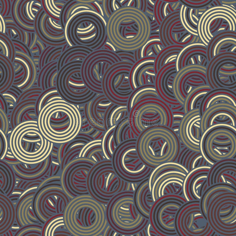 Seamless Concentric Circle in Retro Colors Surface Pattern Design for ...