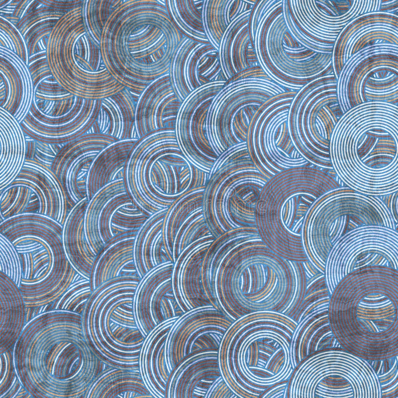 Seamless Concentric Circle in Retro Colors Surface Pattern Design for ...