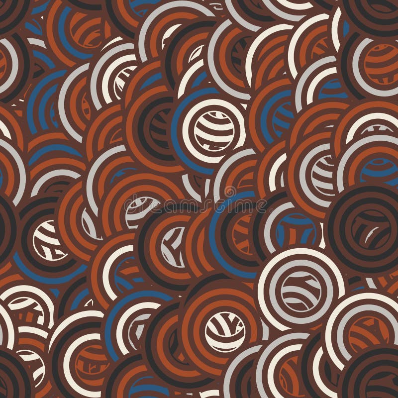 Seamless Concentric Circle in Retro Colors Surface Pattern Design for ...