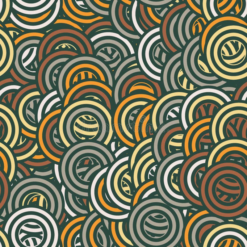 Seamless Concentric Circle in Retro Colors Surface Pattern Design for ...