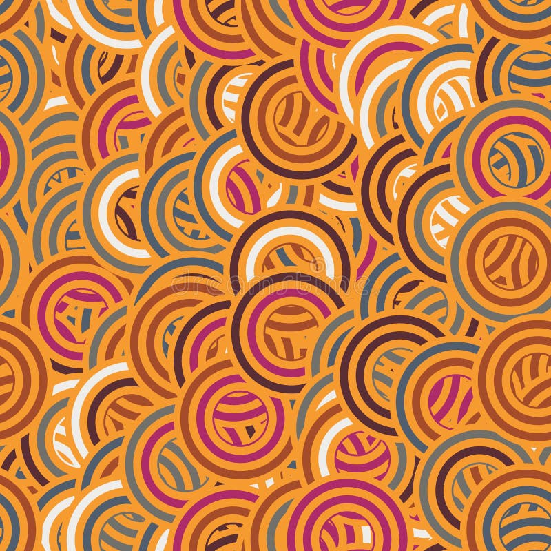 Seamless Concentric Circle in Retro Colors Surface Pattern Design for ...