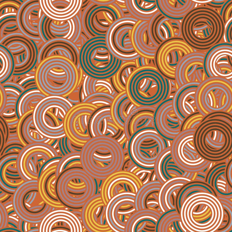 Seamless Concentric Circle in Retro Colors Surface Pattern Design for ...