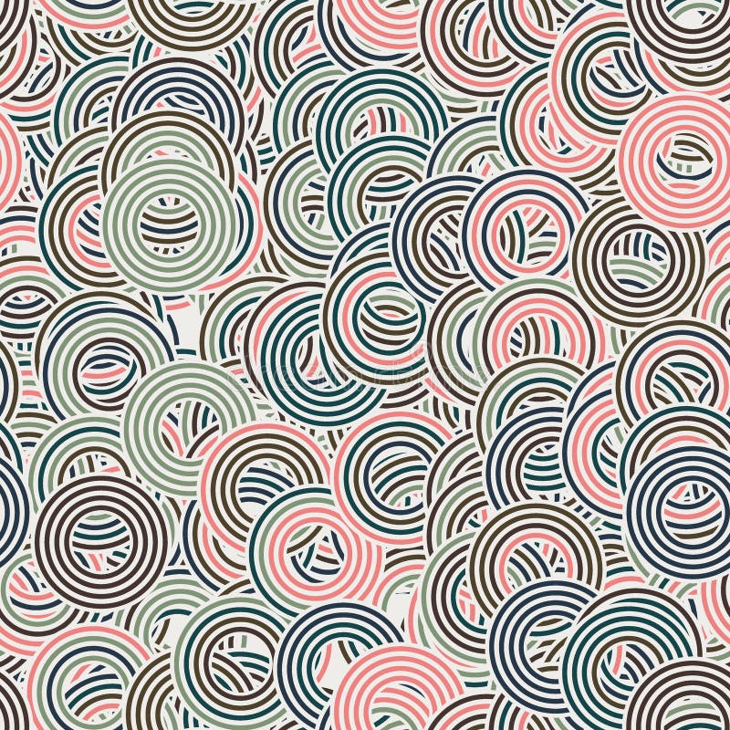 Seamless Concentric Circle in Retro Colors Surface Pattern Design for ...