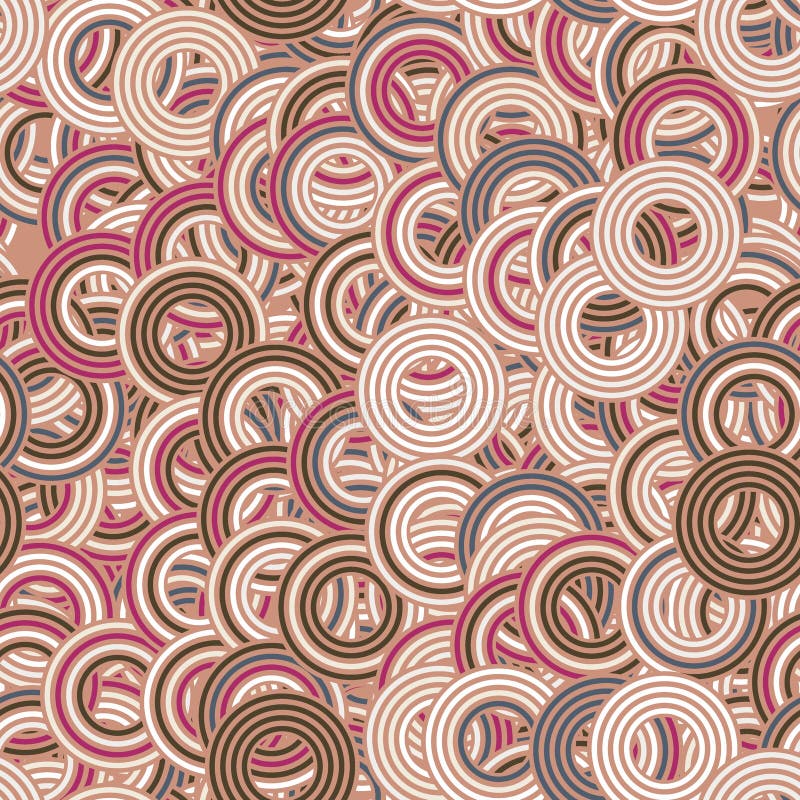 Seamless Concentric Circle in Retro Colors Surface Pattern Design for ...