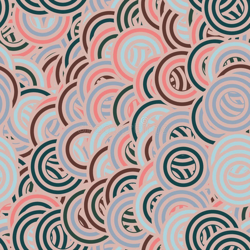 Seamless Concentric Circle in Retro Colors Surface Pattern Design for ...