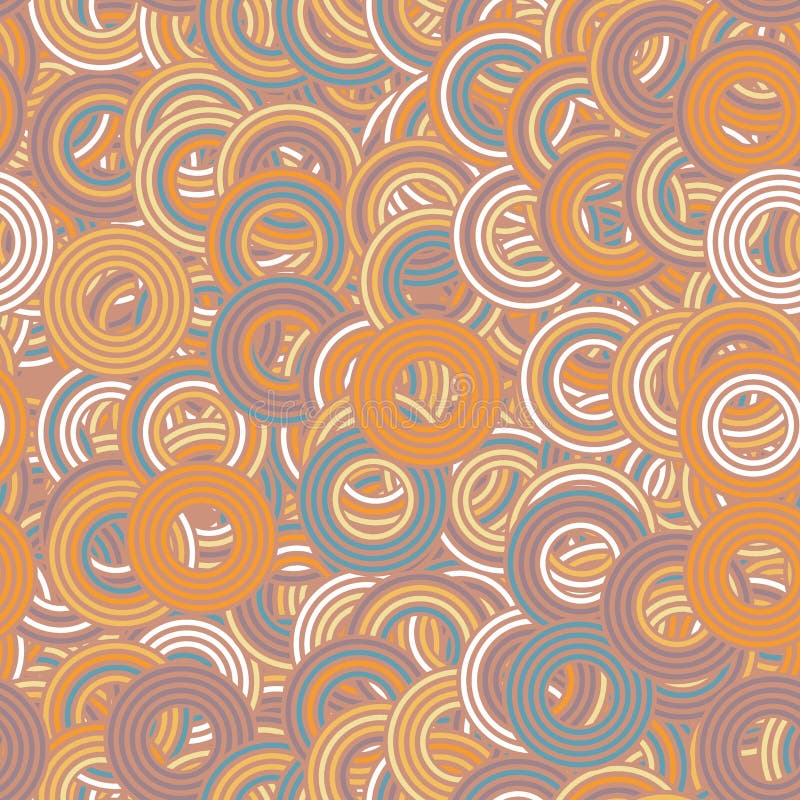 Seamless Concentric Circle in Retro Colors Surface Pattern Design for ...