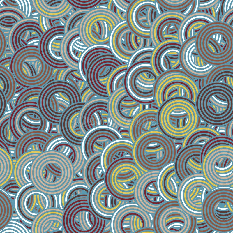 Seamless Concentric Circle in Retro Colors Surface Pattern Design for ...
