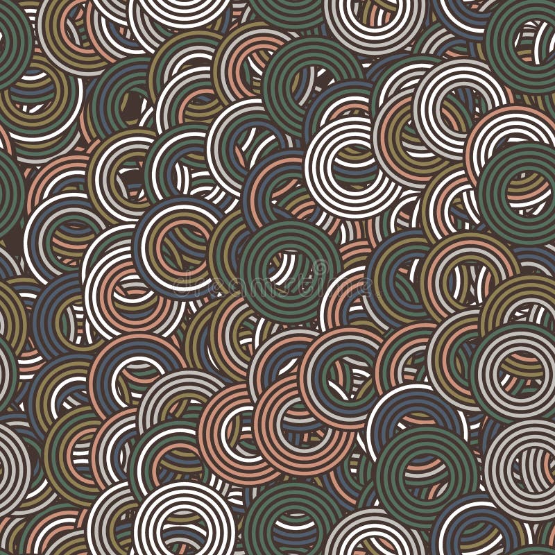 Seamless Concentric Circle in Retro Colors Surface Pattern Design for ...