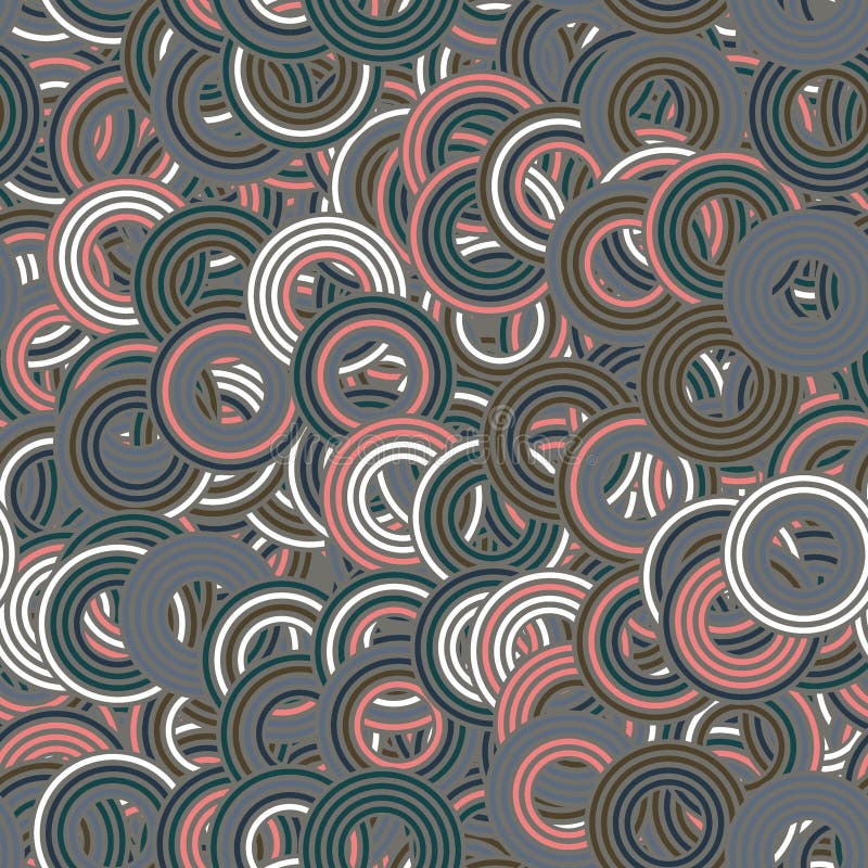 Seamless Concentric Circle in Retro Colors Surface Pattern Design for ...