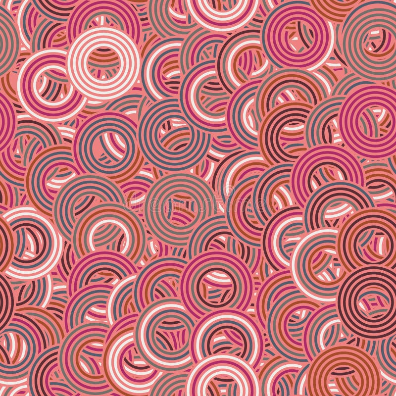 Seamless Concentric Circle in Retro Colors Surface Pattern Design for ...