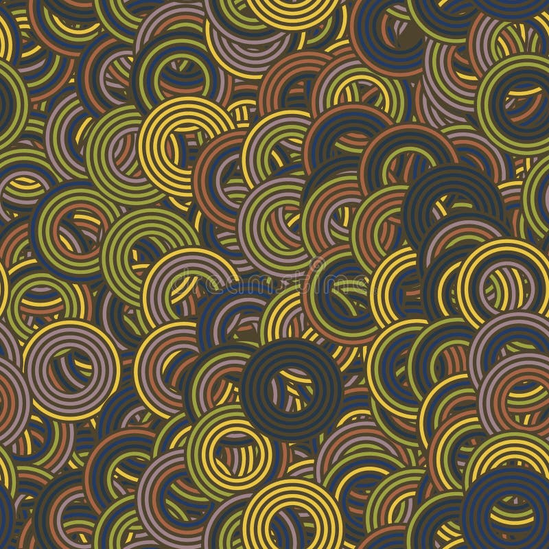 Seamless Concentric Circle in Retro Colors Surface Pattern Design for ...