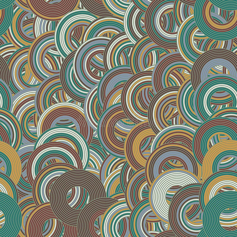 Seamless Concentric Circle in Retro Colors Surface Pattern Design for ...