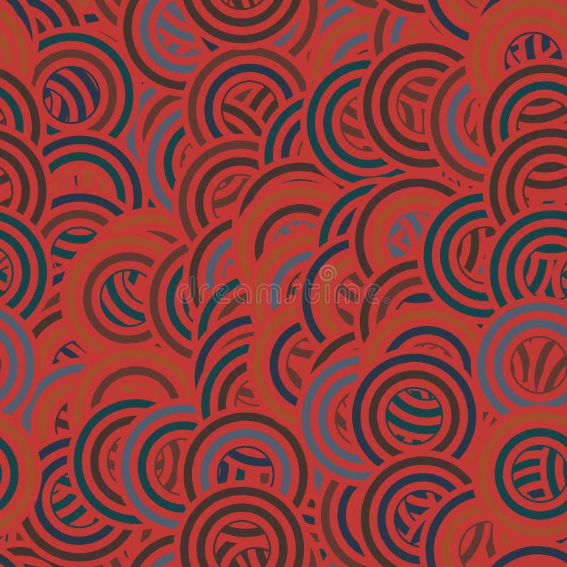 Seamless Concentric Circle in Retro Colors Surface Pattern Design for ...
