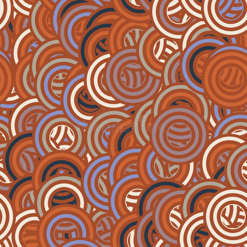 Seamless Concentric Circle in Retro Colors Surface Pattern Design for ...