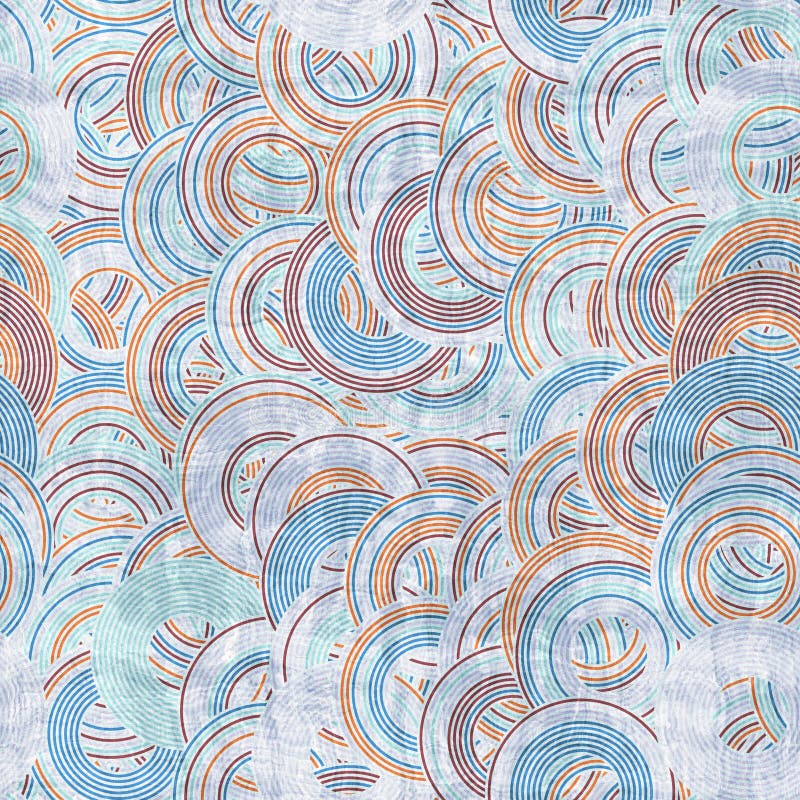 Seamless Concentric Circle in Retro Colors Surface Pattern Design for ...