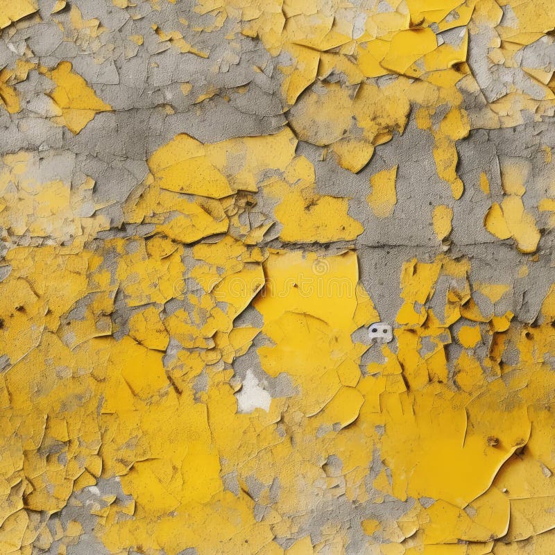 Seamless Concrete Wall with Worn Out Yellow Colored Paint Stock ...