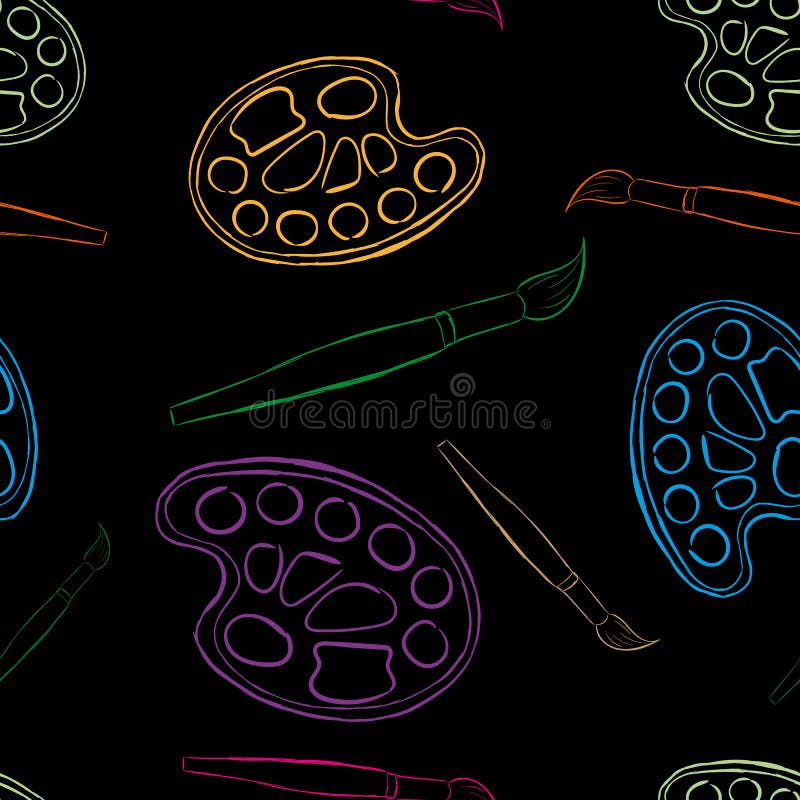 Seamless contour art stock vector. Illustration of painter - 56527389