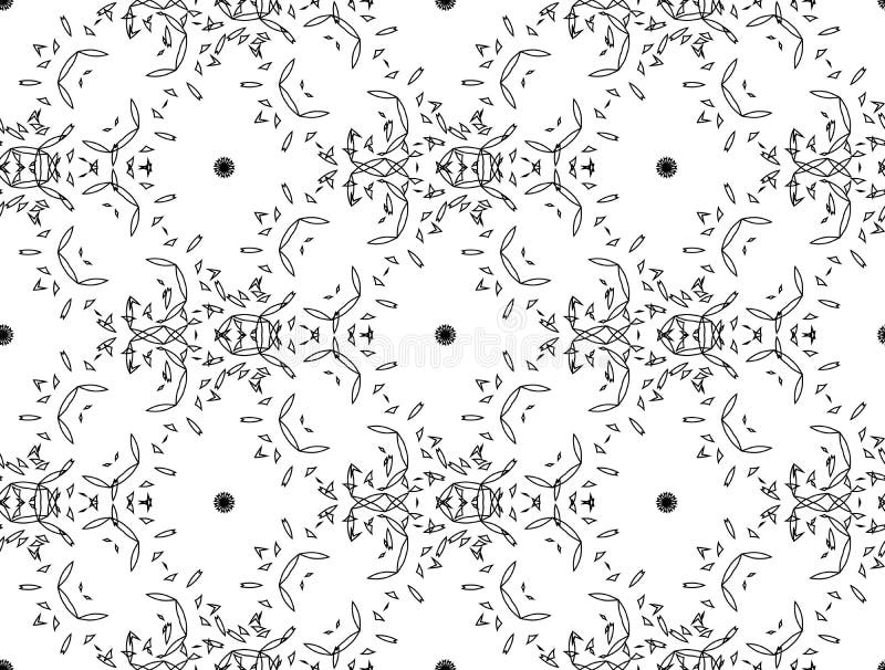 Seamless Contour Floral Pattern. Stock Illustration - Illustration of ...