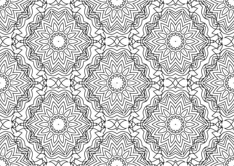 Seamless Contour Floral Pattern. Stock Illustration - Illustration of ...