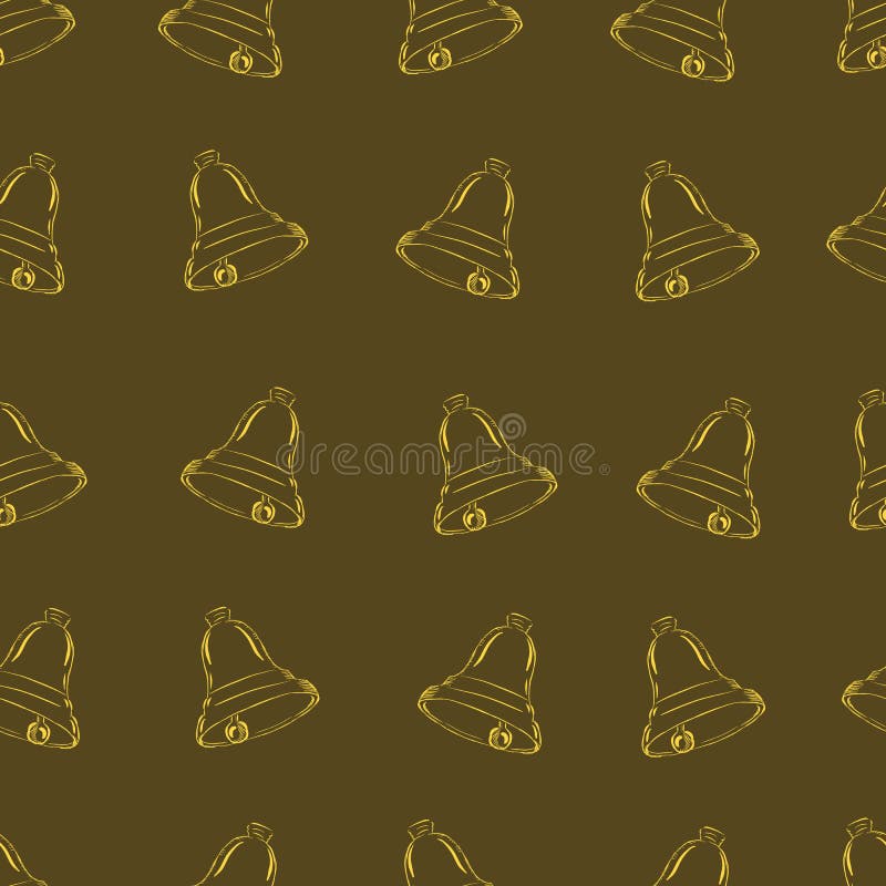 Seamless Contour of Hand Bells Stock Vector - Illustration of light ...
