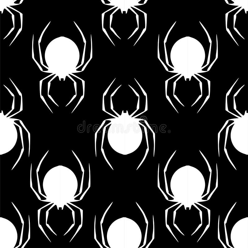 Seamless Contour Pattern of Graphic Silhouettes of White Spiders on a ... Seamless Contour Pattern of Graphic Silhouettes of White Spiders on a ...