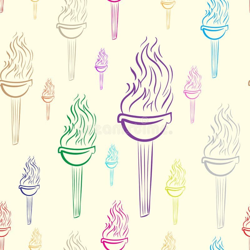 Seamless Contours Color Torch Stock Vector - Illustration of ancient ...