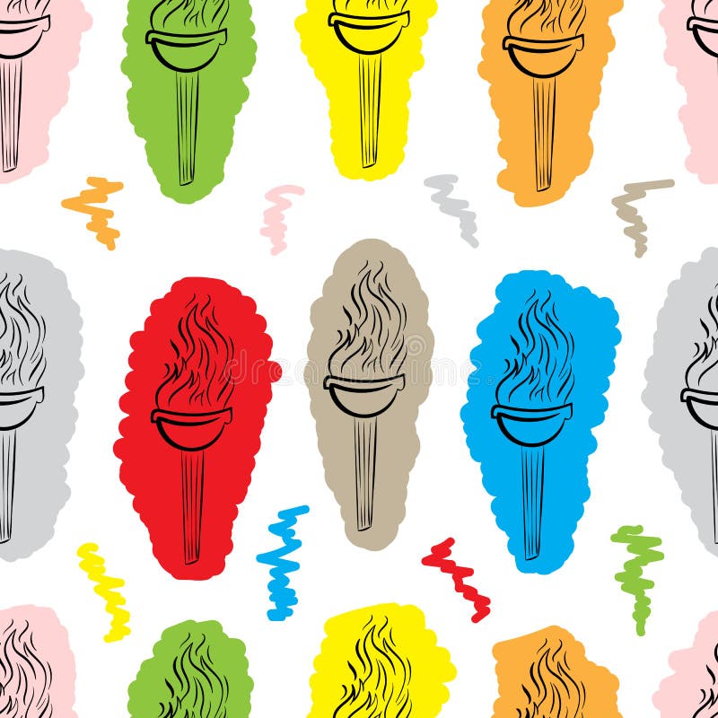 Seamless Contours Color Torch Stock Vector - Illustration of ancient ...
