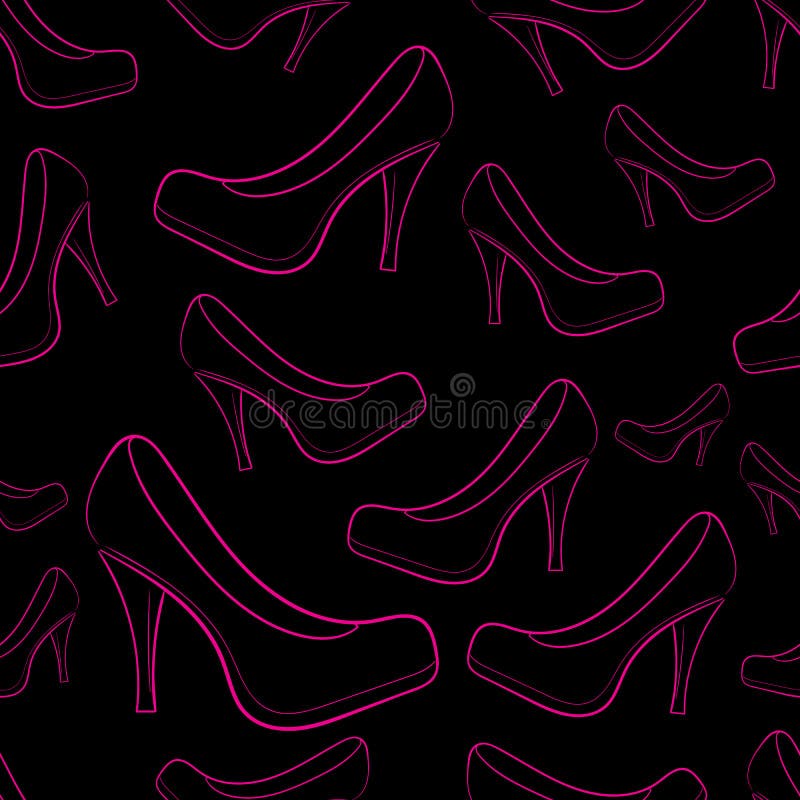 Seamless contours shoe stock illustration. Illustration of copied ...