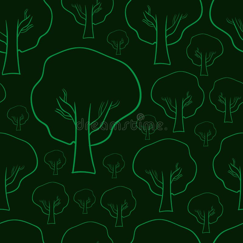 Seamless contours of trees stock vector. Illustration of branch - 57954731
