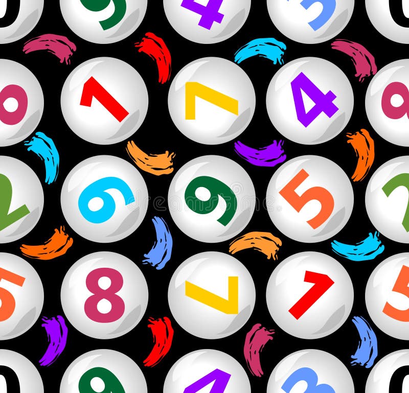 Numbers on Seamless Monochrome Background. Different Digits in ...