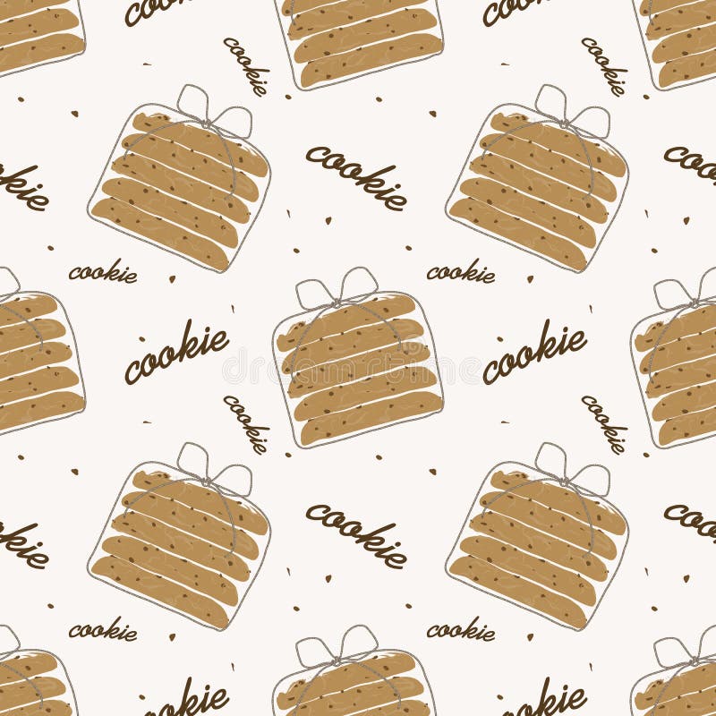 Seamless Cookie Pattern. stock vector. Illustration of vector - 251993688