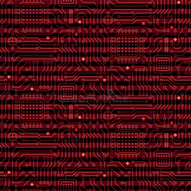 Seamless Copper Pattern from a Computer Microcircuit Stock Vector ...