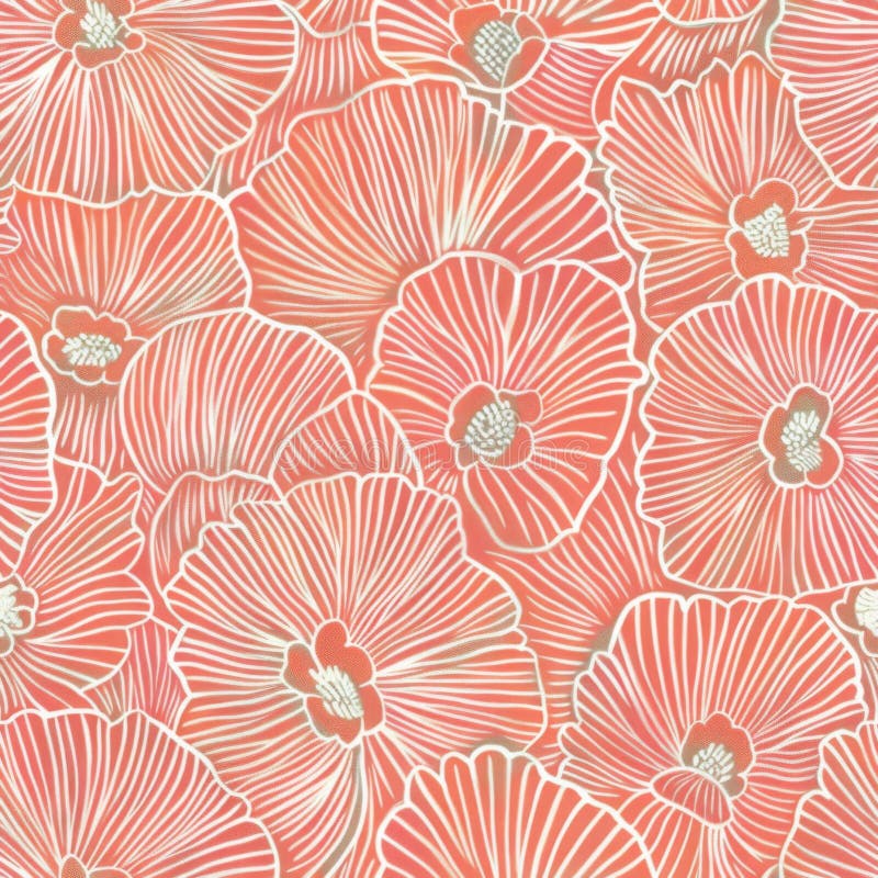 Seamless Coral Poppy Flower Pattern for Springtime Design Stock Photo ...