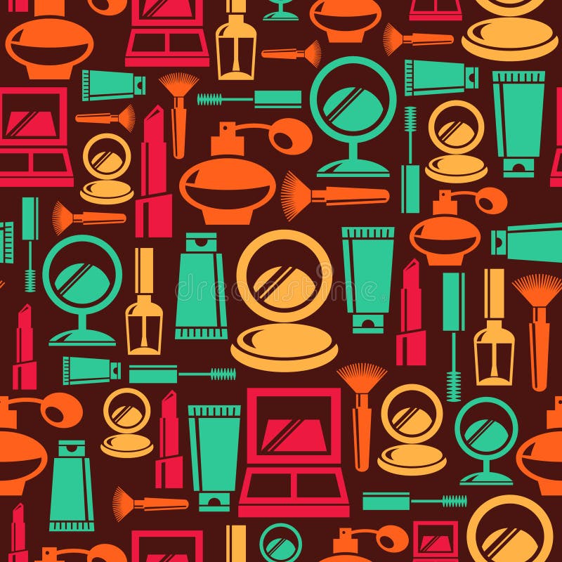 Seamless makeup pattern stock vector. Illustration of eyeliner - 18684772