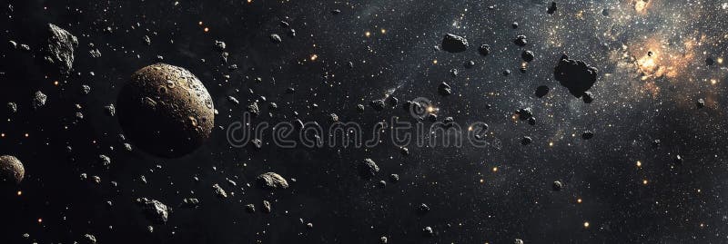 Seamless Cosmic Featuring Planetary Orbits, Asteroid Belts, and Bright ...