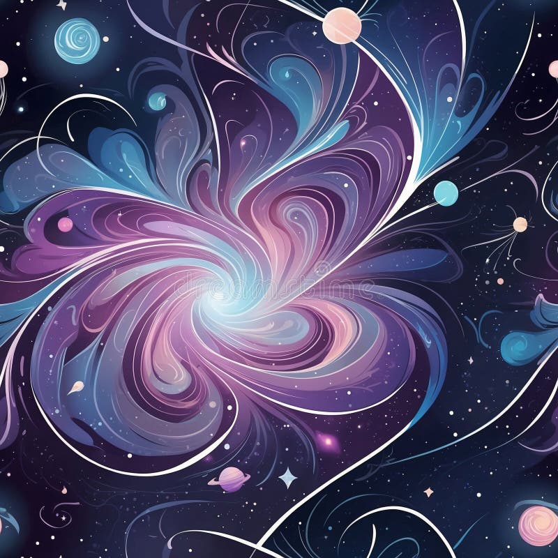 Seamless Cosmic Galaxy Pattern – Futuristic Starry Sky and Outer Space ...