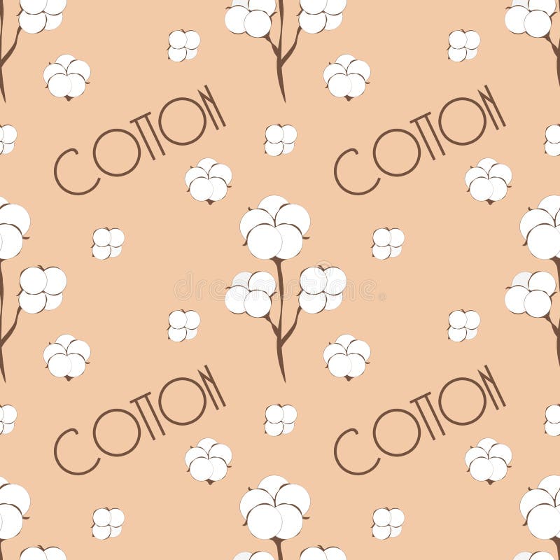 Seamless Cotton Pattern. Seamless Cotton Bud Vector Illustration for ...