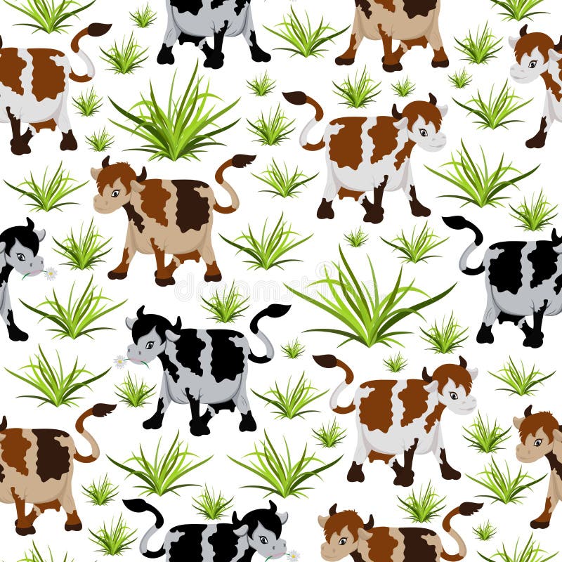 Seamless cow pattern stock vector. Illustration of cattle - 45560282