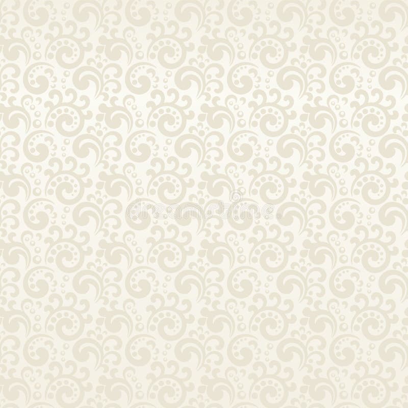 Seamless Cream Abstract Pattern with Plant Elements Stock Vector ...