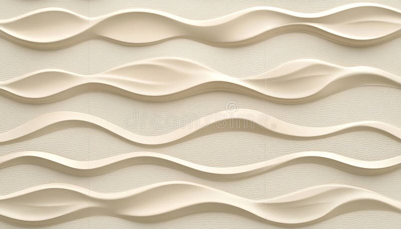 Seamless, Creamy White 3D Wave Texture Pattern, Elegant Minimalist ...
