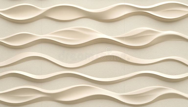 Seamless, Creamy White 3D Wave Texture Pattern, Elegant Minimalist ...