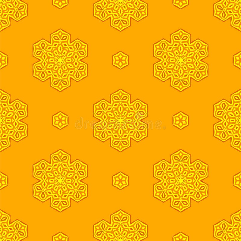 Seamless Creative Ornamental Yellow Pattern Stock Vector - Illustration ...