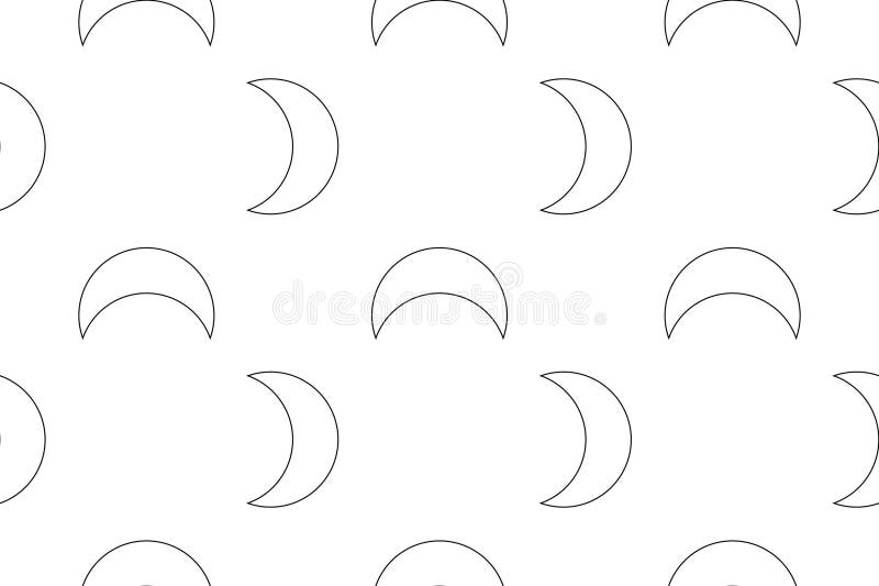Seamless Crescent Moon Pattern for Coloring Pages Stock Vector ...