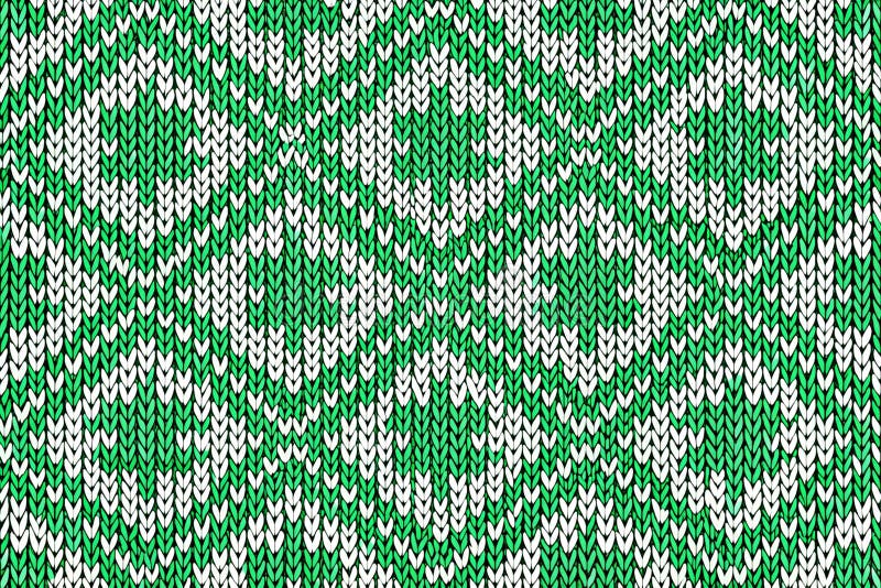 Seamless Crochet Pattern in Green and White Stock Illustration ...