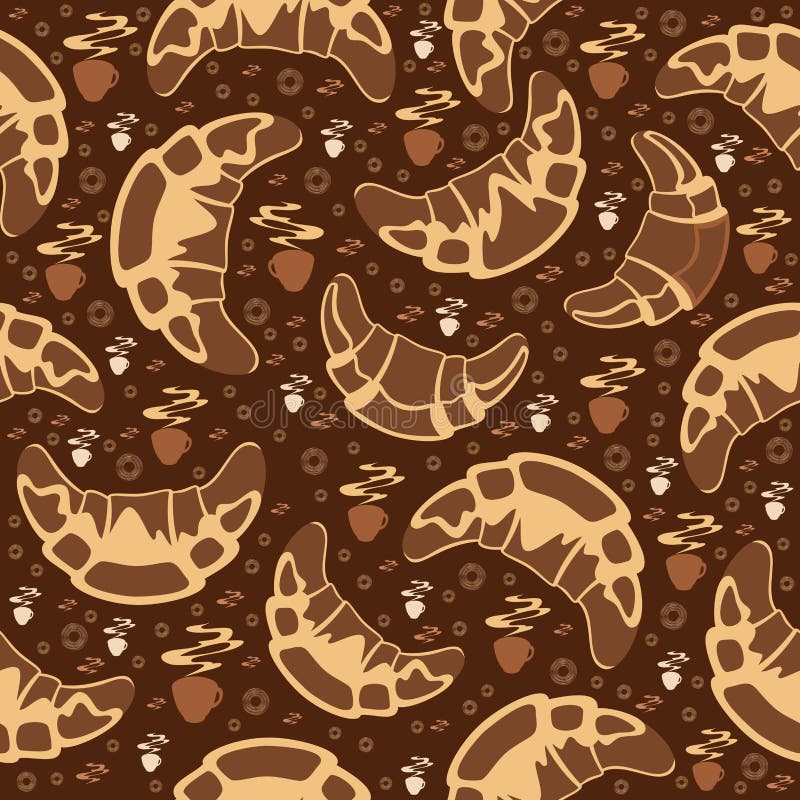 Seamless croissant pattern stock vector. Illustration of fresh - 38652387